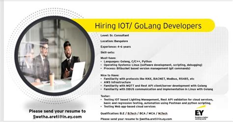 Swetha N On Linkedin Gccitthiring Golang Golangdeveloper Ey Eyindia