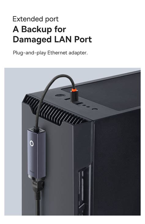 Baseus Official Store สายเคเบล สายอเธอรเนต USB RJ45 Adapter 100Mbps 1000Mbps USB C to RJ45