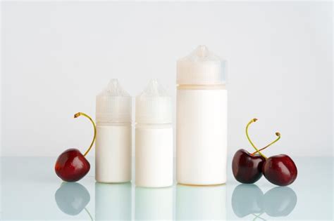 Premium Photo Vape Liquid With Cherry Flavor On White Background