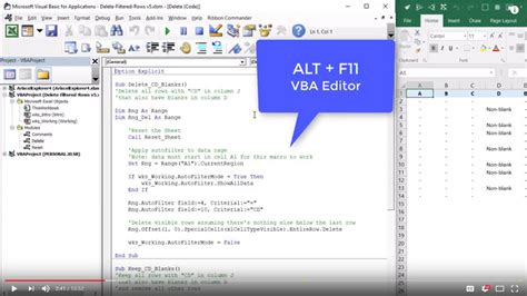 Excel Tutorial How To Use Vba To Delete Filtered Rows Fast But