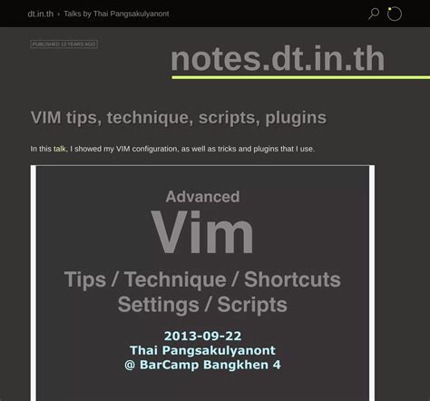 Vim Tips Technique Scripts Plugins Th