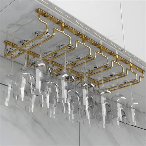 Modern Hanging Wine Glass Rack Metal Glass And Stemware Holder For