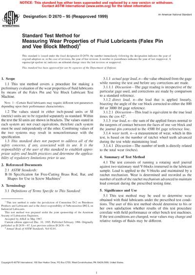 ASTM D Standard Test Method For Measuring Wear Properties Of Fluid Lubricants