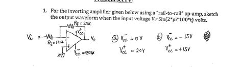 Solved For The Inverting Amplifier Given Below Using A Chegg