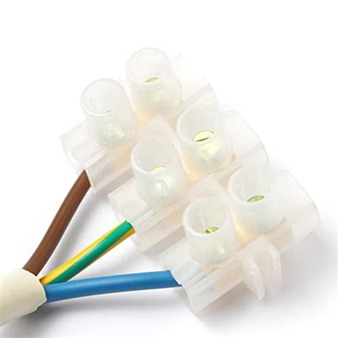 Aukenien 60a Electrical Connector Blocks 60 Amp 12 Way White Terminal Block Strip Electric Wire