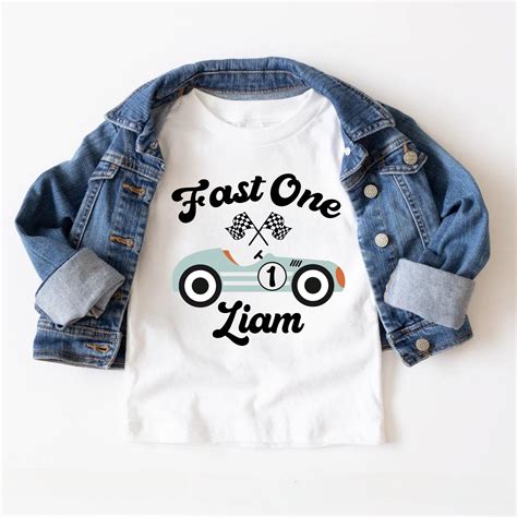 Personalized Fast One Birthday Shirt Race Car Birthday Shirt 1st