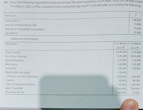 56 Read The Following Hypothetical Text And Answer The Given Questions O