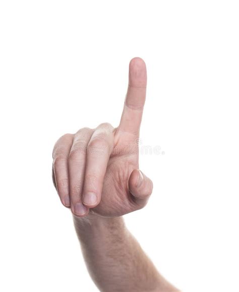 Isolated Hand With Index Finger On A White Background Stock Image