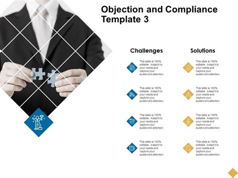 objection and compliance template 3 ppt powerpoint presentation slide