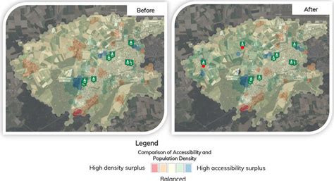 Comparison Of Accessibility And Population Density Heatmap