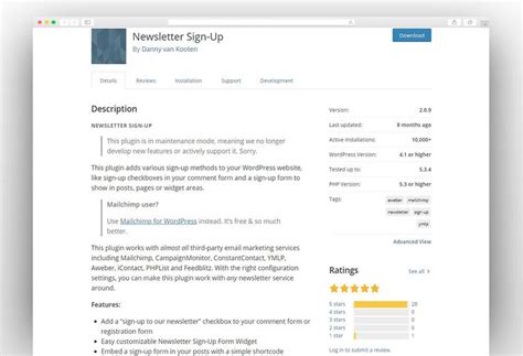 Newsletter Sign Up Wordpress Newsletter Newsletters Plugins