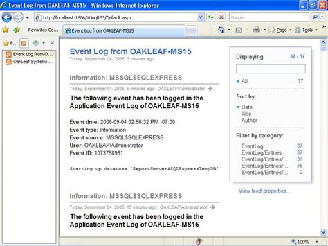 Oakleaf Systems Generate Rss Feeds With Aspnet And Linq To Xml