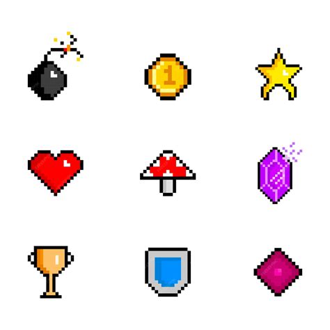Premium Vector Pixelated Game Assets Vector