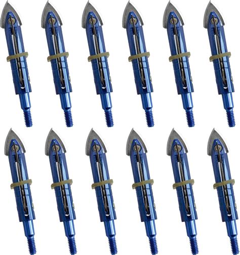 12pcs Hunting Broadheads 100gr Blue Expandable Sharp Blade Crossbow Arrow Tips Ebay