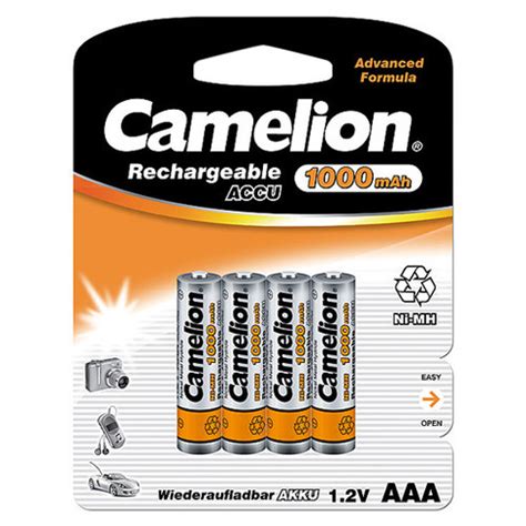 Camelion AAA Ni-Mh 1000 mAh Rechargeable Batteries 4 pack ...