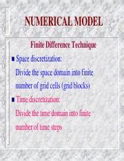 Numerical Modeling Finite Difference Technique For Space And Course Hero