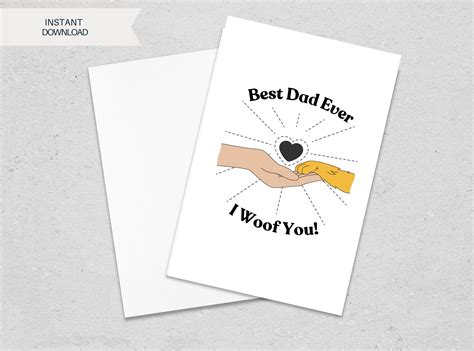 Dog Dad Happy Fathers Day Card Printable Card Digital Card Printable