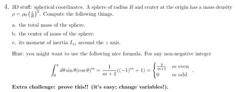 Solved D Stuff Spherical Coordinates A Sphere Of Chegg