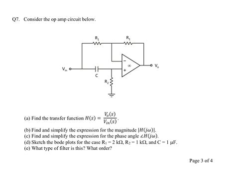solved q7 consider the op amp circuit below a find the