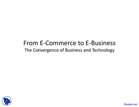 Electronic Commerce E Commerce Lecture Slides Docsity