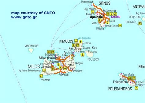 Kimolos Map Kimolos Island Cyclades Greece Cyclades Islands