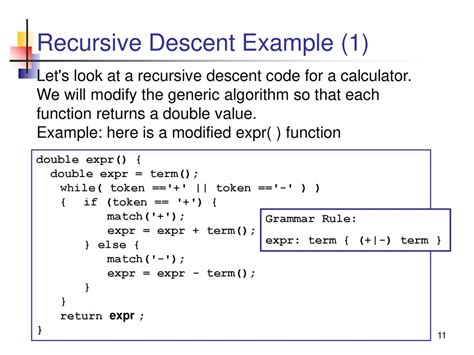 The Recursive Descent Algorithm - ppt download