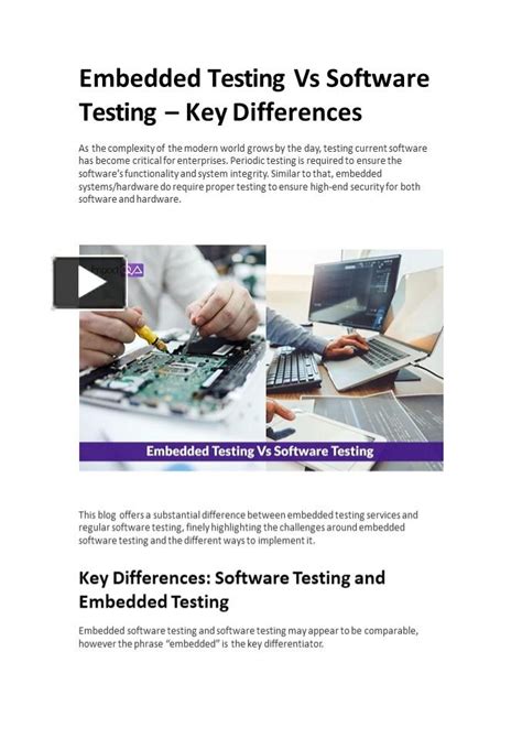 ppt embedded testing vs software testing key differences powerpoint