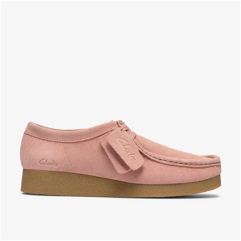 Womens Wallabee Evo Shoe Light Pink Suede Wallabee Lace Up Clarks Ie