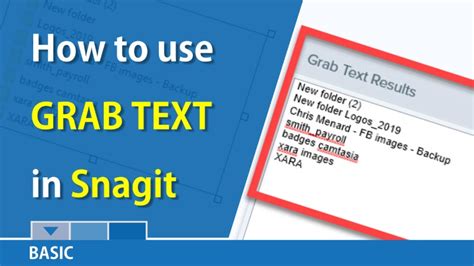 snagit grab text from a screenshot chris menard training