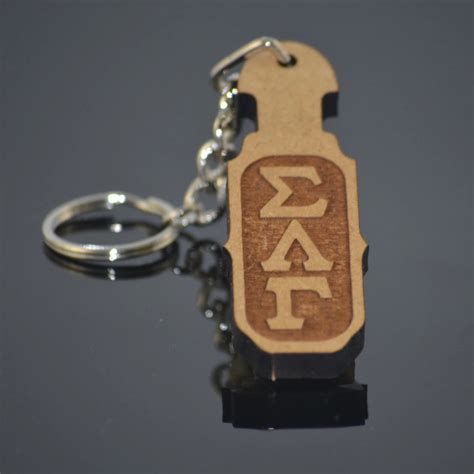 Sigma Lambda Gamma Paddle Keychain Laser Engraved Maple And Walnut Slg