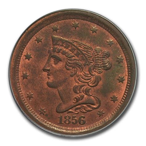 1856 none phil braided hair half cent value rb apmex