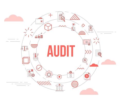 Premium Vector Audit Concept With Icon Set Template Banner And Circle Round Shape