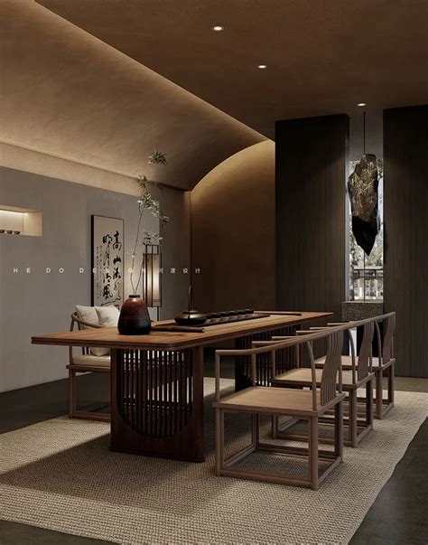 宋式美学与现代设计语言的融合 茶空间 花瓣网
