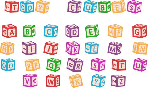 Baby Colourful Toy Cubes with Letters Gráfico por PrincessPrint · Creative Fabrica
