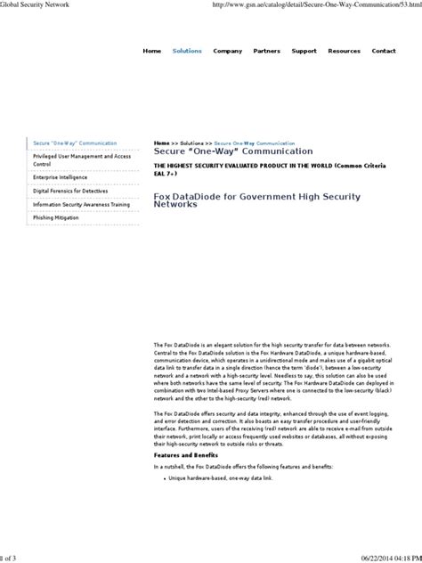 Fox Data Diode Pdf Computer Security Security