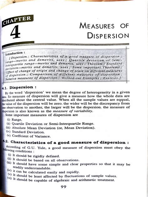 Measures Of Dispersion Pdf Statistical Dispersion Standard Deviation