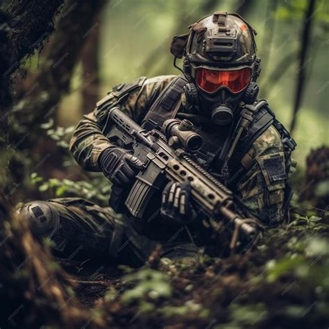 Premium Photo Airsoft Soldier Special Force Operation
