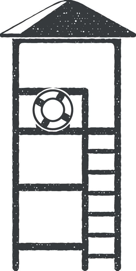 Observation Deck On The Beach Vector Icon Illustration With Stamp Effect 38033331 Vector Art At