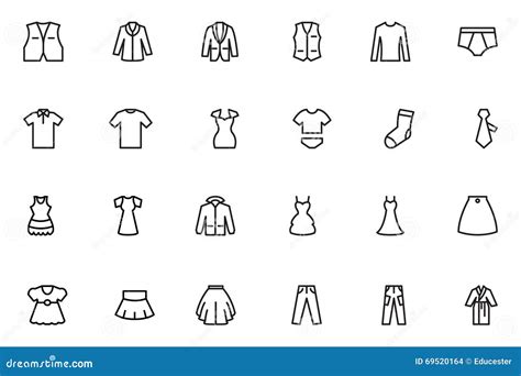 Clothes Line Vector Icons 2 Stock Illustration Illustration Of Coat