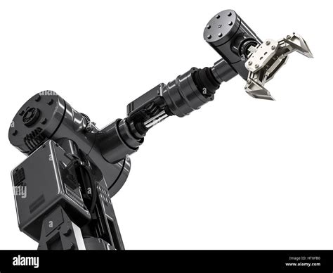 3d rendering robotic arm on white background Stock Photo - Alamy