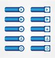 Flat Blank Web Button Rectangle Icon With Shadow Vector Image