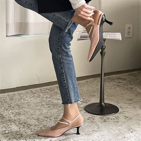 굽5cm225~250 스퀘어 슬링백 스틸레토 유광 샌들 슬리퍼 구두 봄 통굽 키높이 가보시 라운드 웨지힐 로퍼 플랫슈즈