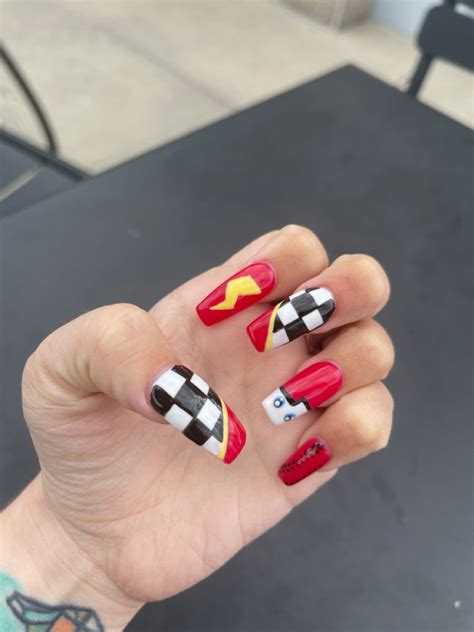 Life Is A Highway 🚗 Cars Themed Nails Racing Nails Cute Gel Nails