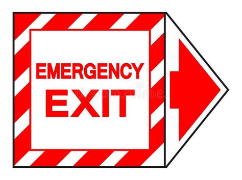 Emergency Exit Symbol Sign Vector Illustration Isolate On White