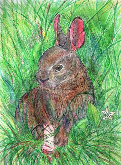 Детские рисунки и картинки к рассказу Заячьи лапы