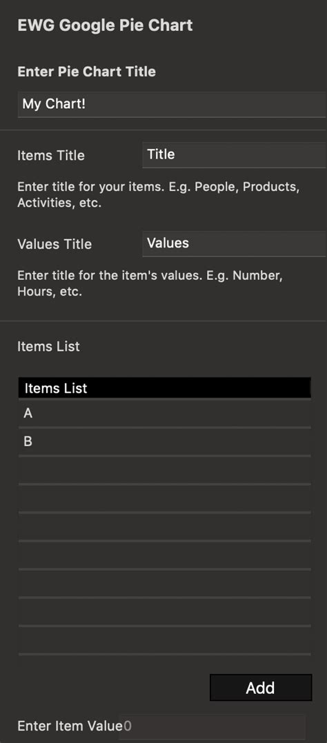 Google Pie Chart Widget For EverWeb