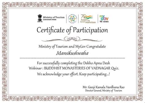 Mansi Kushwaha On Linkedin Getmycertificate History Webinar Culture Tourism