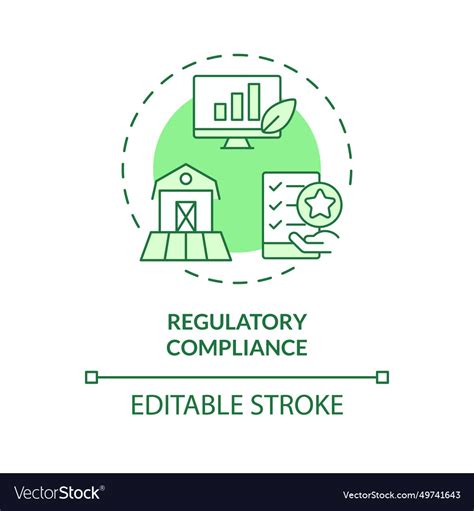 Thin Line Green Regulatory Compliance Icon Concept