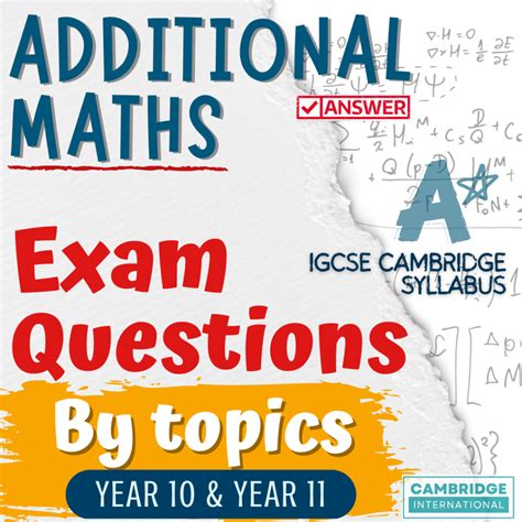 Ig3🟩 Cambridge Topical Questions Answer Igcse Additional Maths Revision By Topics Year 10 11