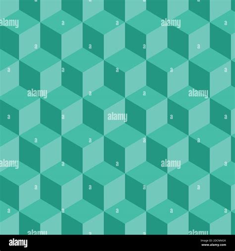 Abstract Background Of Geometric Cubes Patterns Vector Image Green